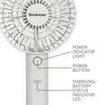 Brookstone 4-Inch Rechargeable Mini Fan with Power Bank in White ...