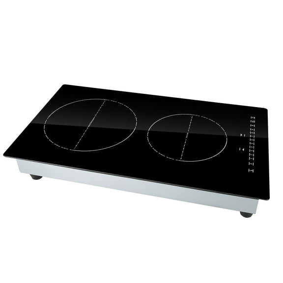 KFFKFF 24" Electric Cooktop, 2 Burner Built-in Ceramic Cooktop1800W ...