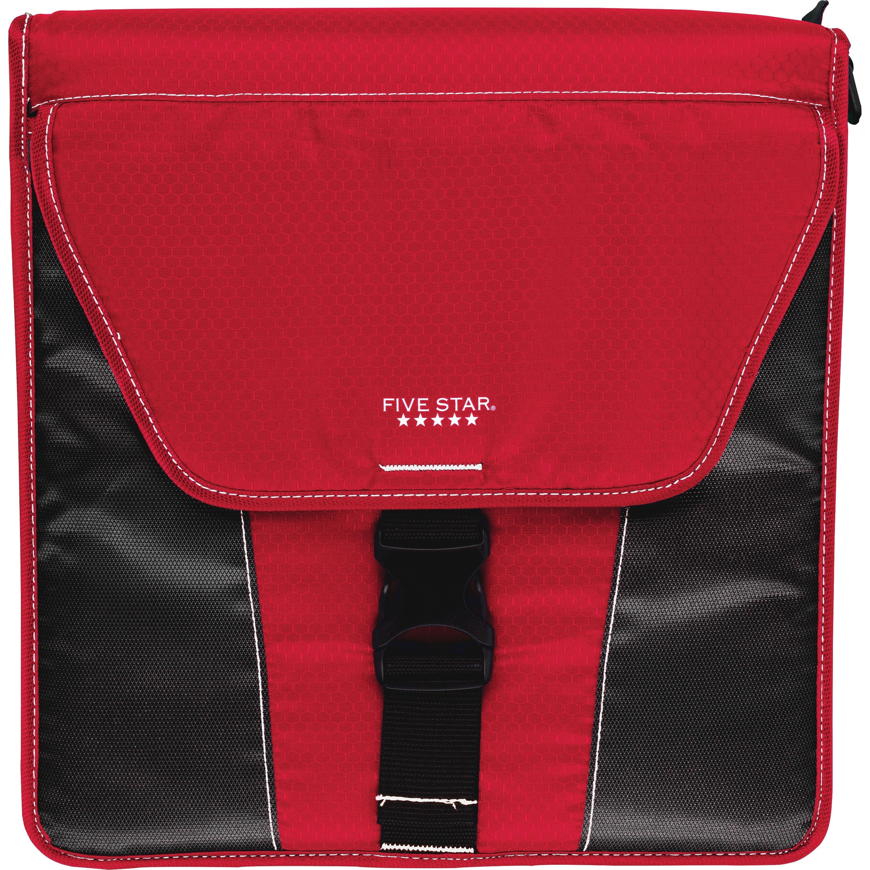 Five Star Vertical Flip Zipper Binder, 2", Red, 13 1/2" x 12 3/4" x 3 3 ...