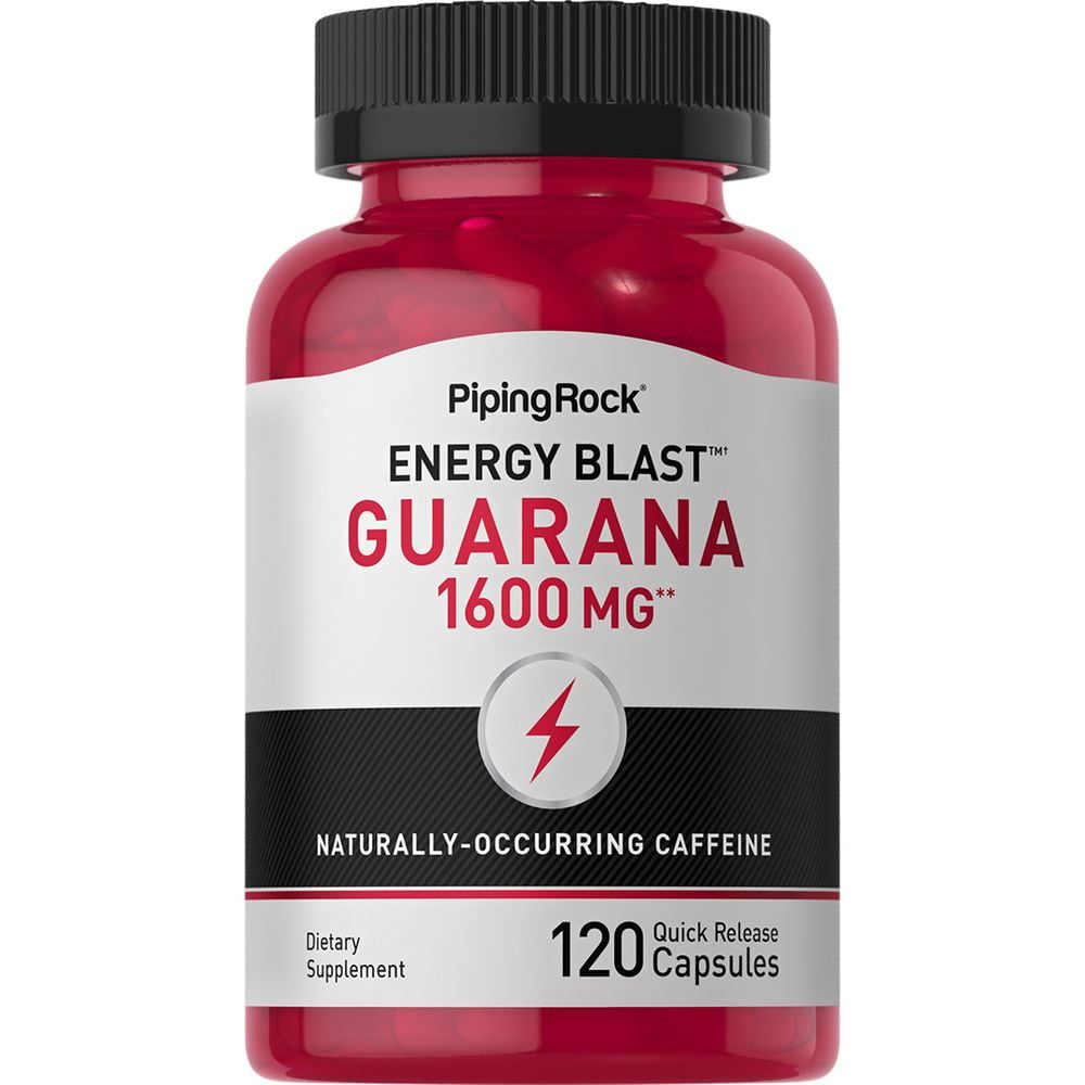 Guarana Capsules 1600 mg | 120 Count | Mega Strength Powder Extract ...