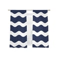 Navy Blue White Waves Ripple Chiffon Sheer Curtains 72 Inches Long ...