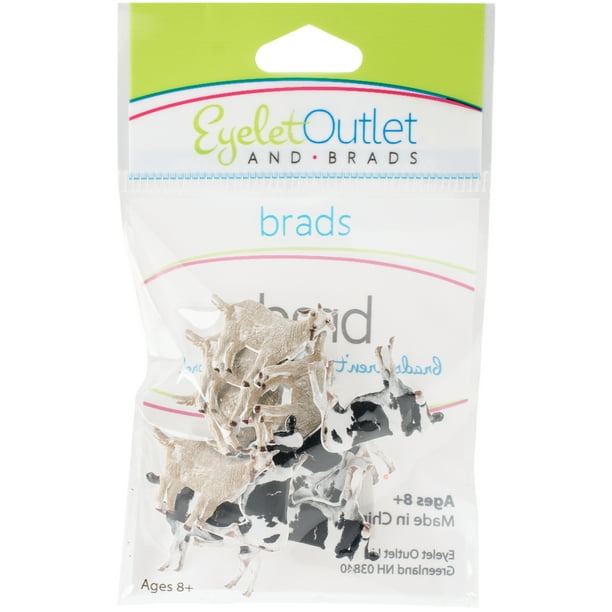 Eyelet Outlet Shape Brads 12/Pkg-Cow & Goat - Walmart.com