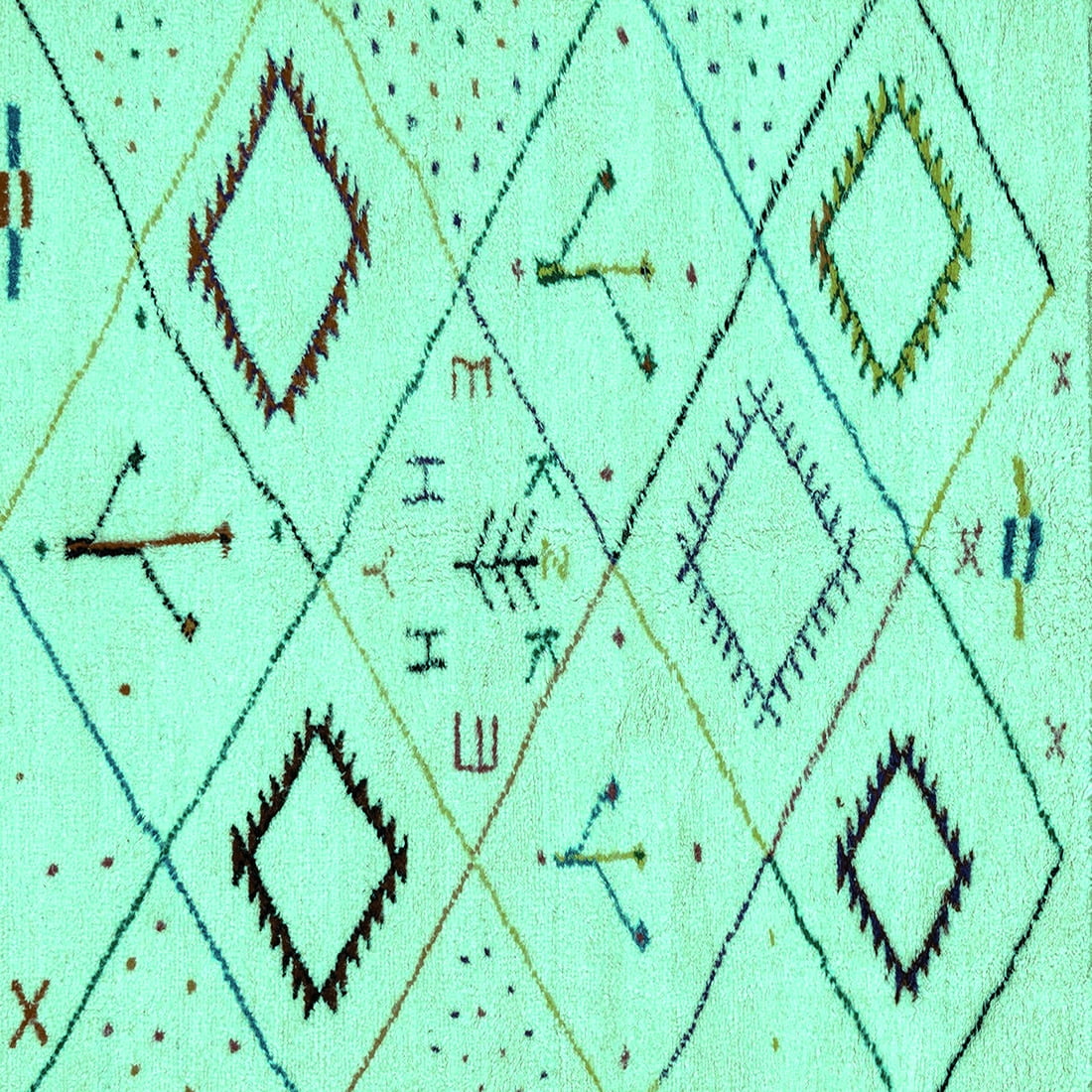 Ahgly Company Machine Washable Indoor Square Solid Turquoise Blue ...