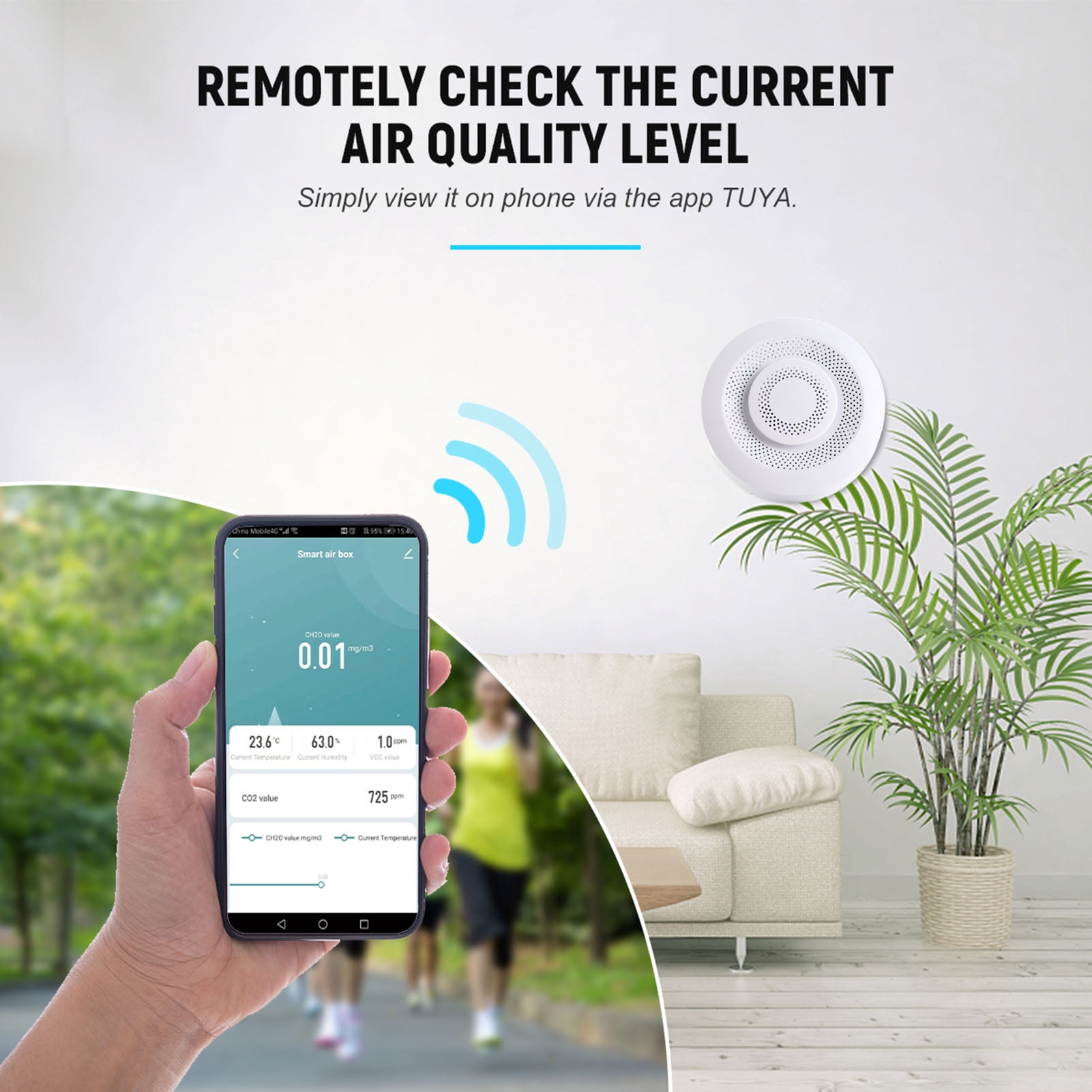 Temperatura Smart Smart Air Monitor Interior de la del Del Aire Medidor ...