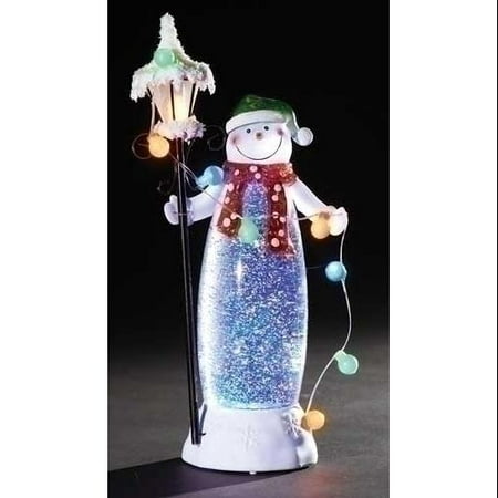 Pack of 2 LED Lighted Snowman with Snow-Covered Lamp Posts Christmas ...