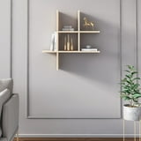 MinimaDecor Valle Farmhouse Wall Mounted Shelf 30", W Shape, 4 Shelves ...
