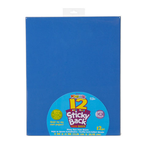 Foamies Sticky Back Sheets - Basic Colors - 9 x 12 in - 12 pcs ...