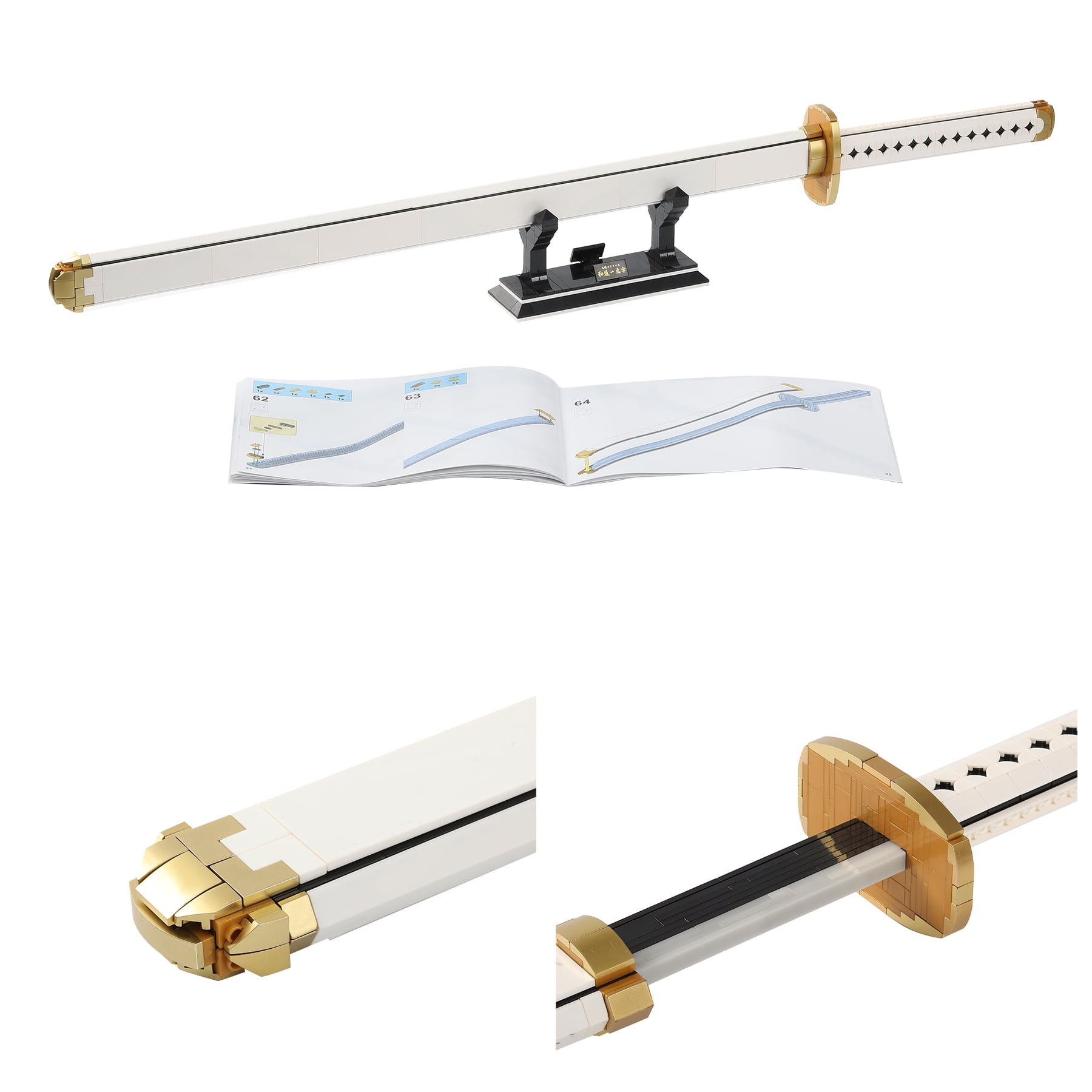 Buy HI-REEKE Cosplay Anime Swords Building Blocks Kit One Piece Roronoa ...