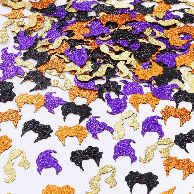 Halloween Confetti Decorations for Table, Glitter Witch Hair Confetti ...