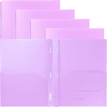 Youngever 6 Pack Heavy Duty Plastic Two Pocket Folders with 3 Prongs ...