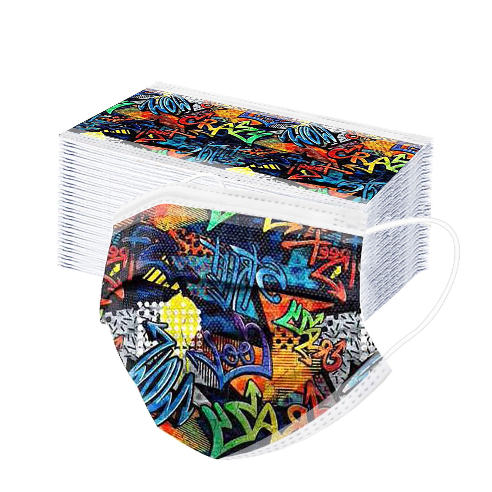 50cts Kids Colored Face Mask Elastic Earloop 3-ply Disposable Mouth ...