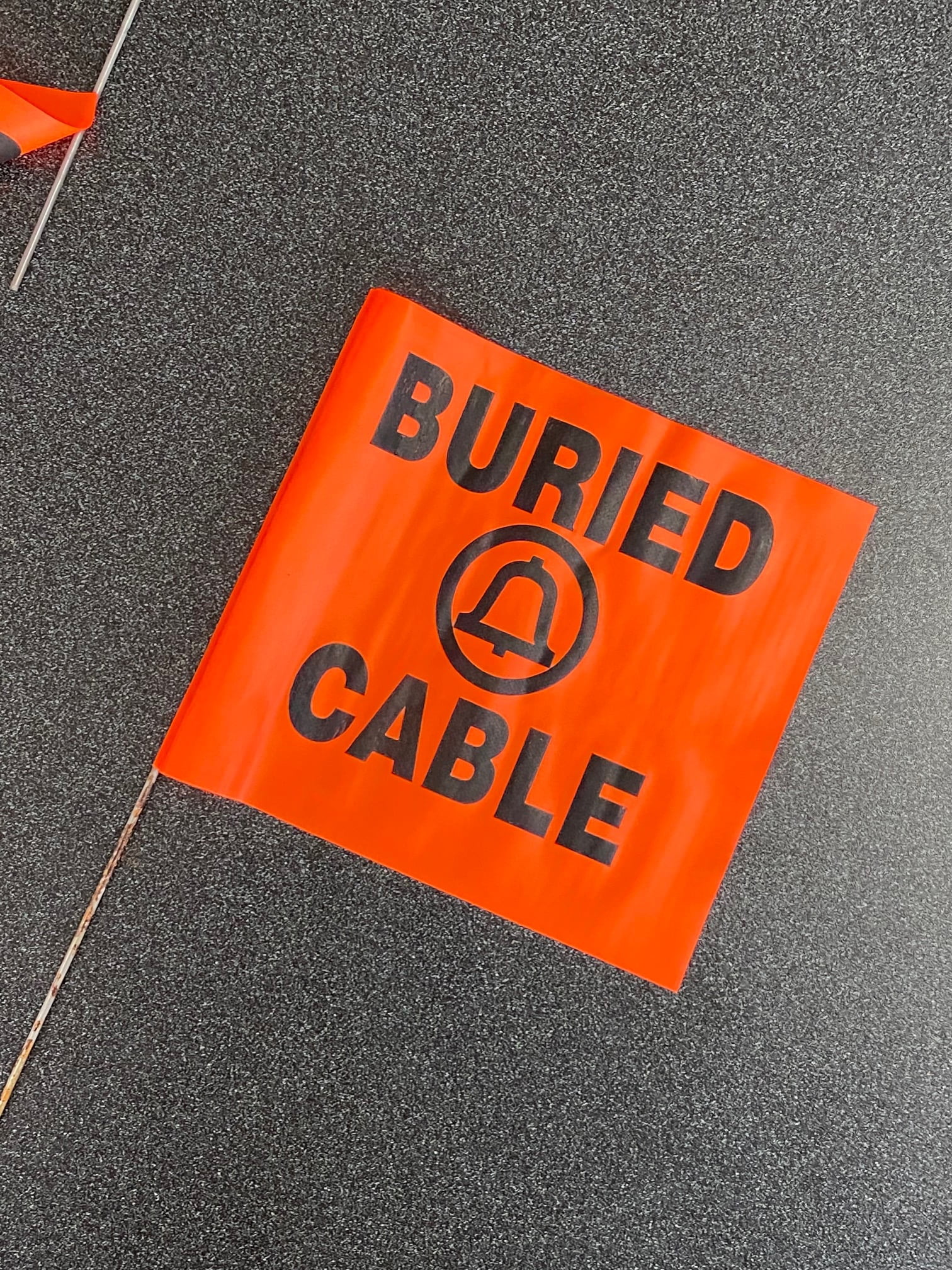 STAKE FLAGS Buried Cable Stake Flag 200 pieces - 4"x5"x15in metal staff ...