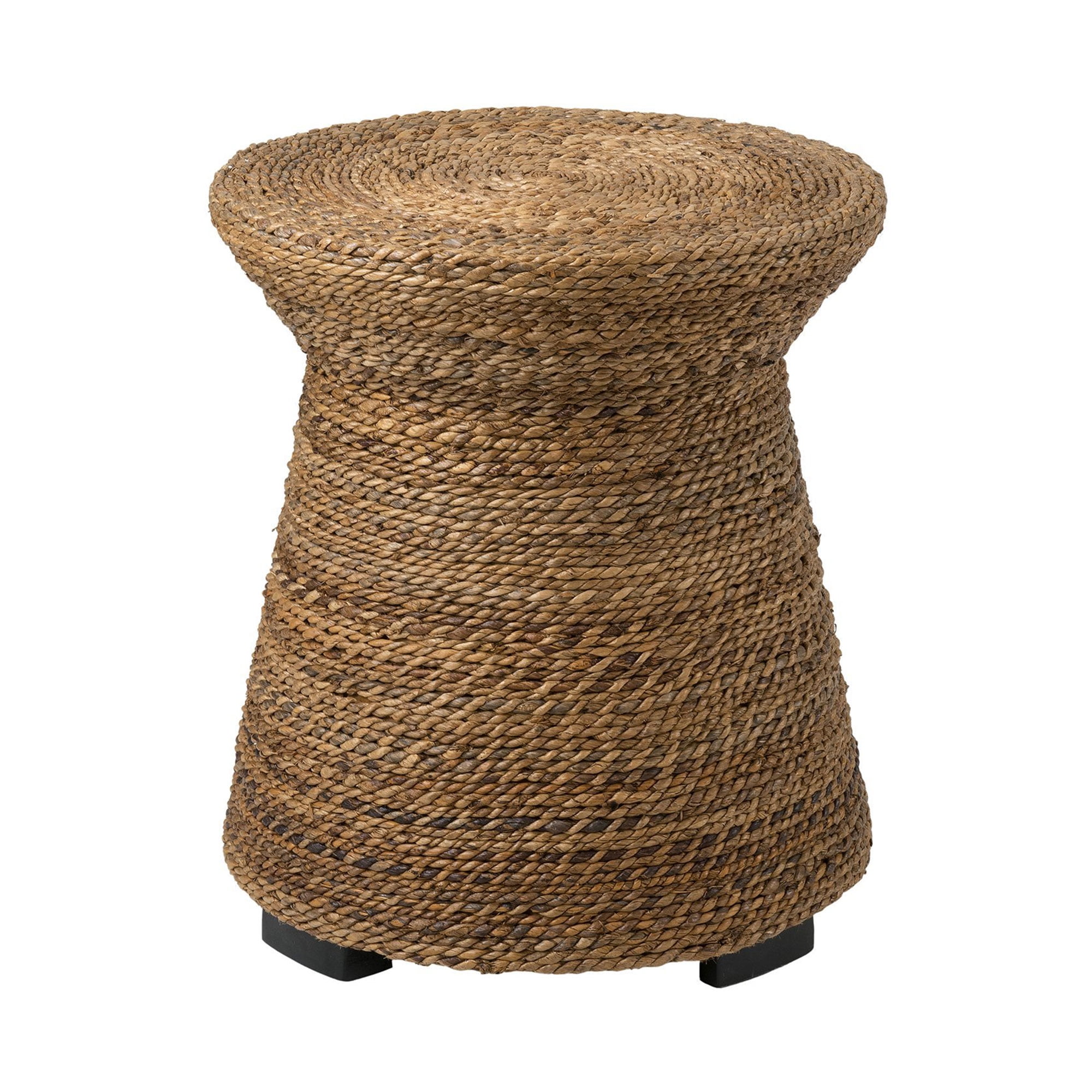 East at Main Kenton Farmhouse Wood Abaca Accent Table - Handwoven ...