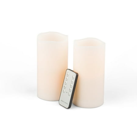 Gerson 2-Piece 6-Inch Flameless LED Candle Set with Universal Remote ...