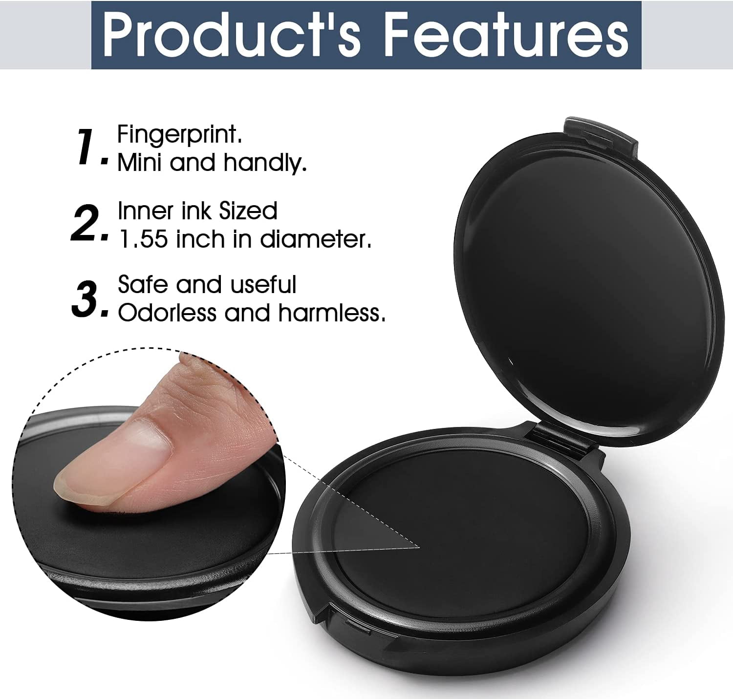 1 Pack Thumbprint Fingerprint Ink Pad for Notary Supplies ...