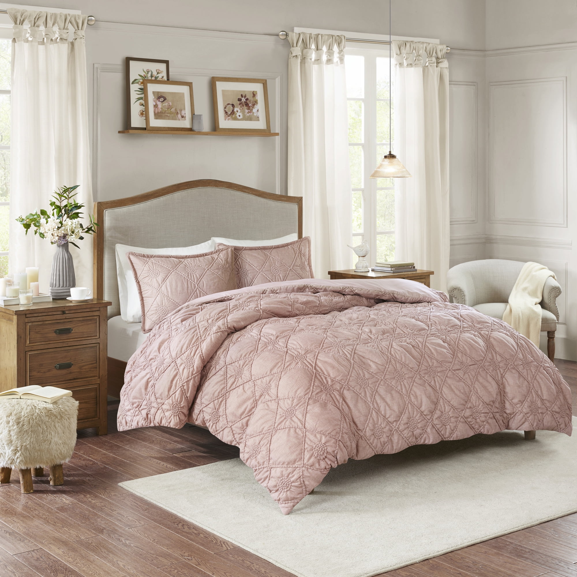 Home Essence Linnea 3 Piece Ruched Rosette Comforter Set Walmart Home Essence Linnea 3 Piece Ruched Rosette Comforter Set Walmart