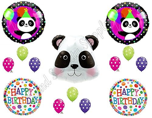 PANDA-MONIUM Happy Birthday Balloons Decoration Supplies Party Children ...