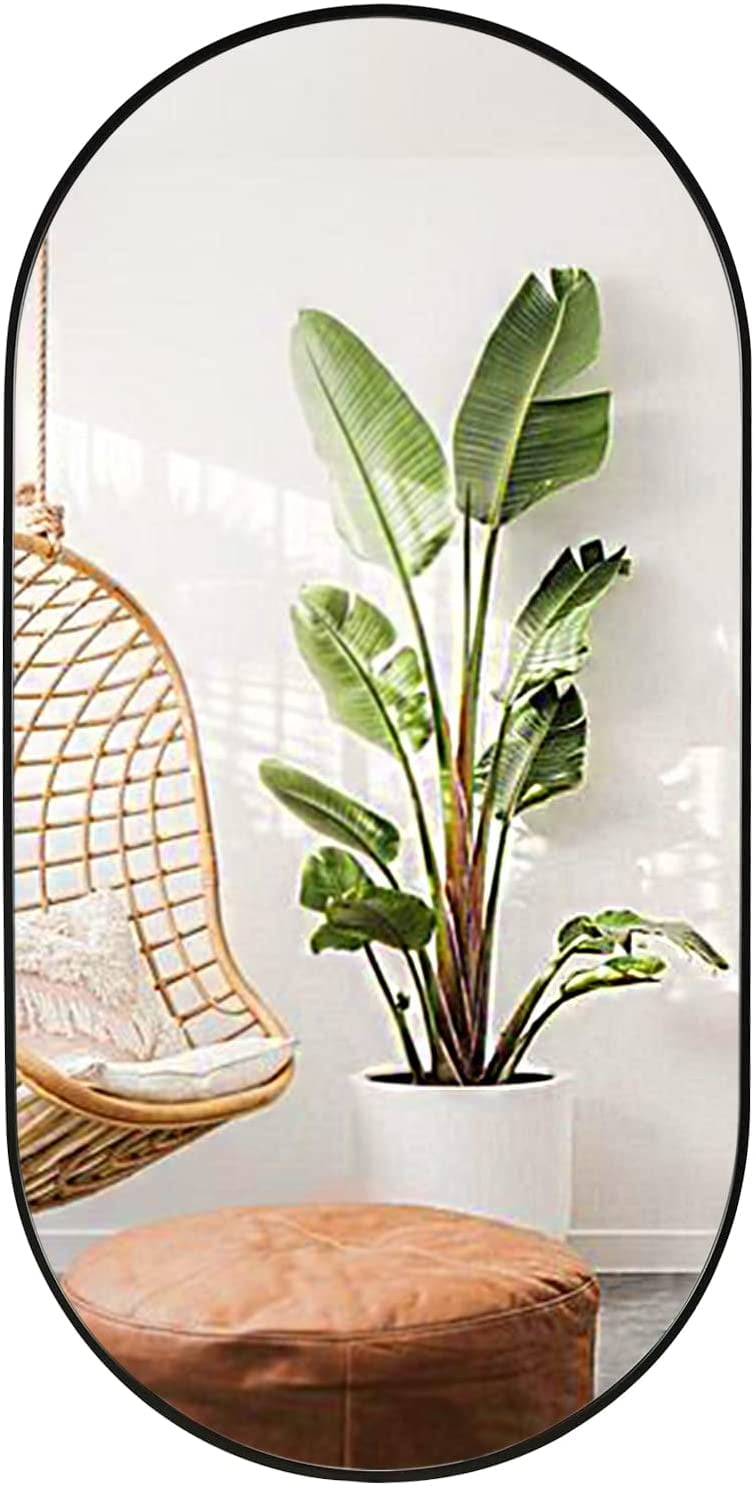 Muzilife Mounted Bath Large Oval Wall Mirror, 20x40 Capsule Vanity ...