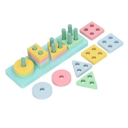 Wooden Sorting Stacking Block, Fine Motor Skills Early Educational ...