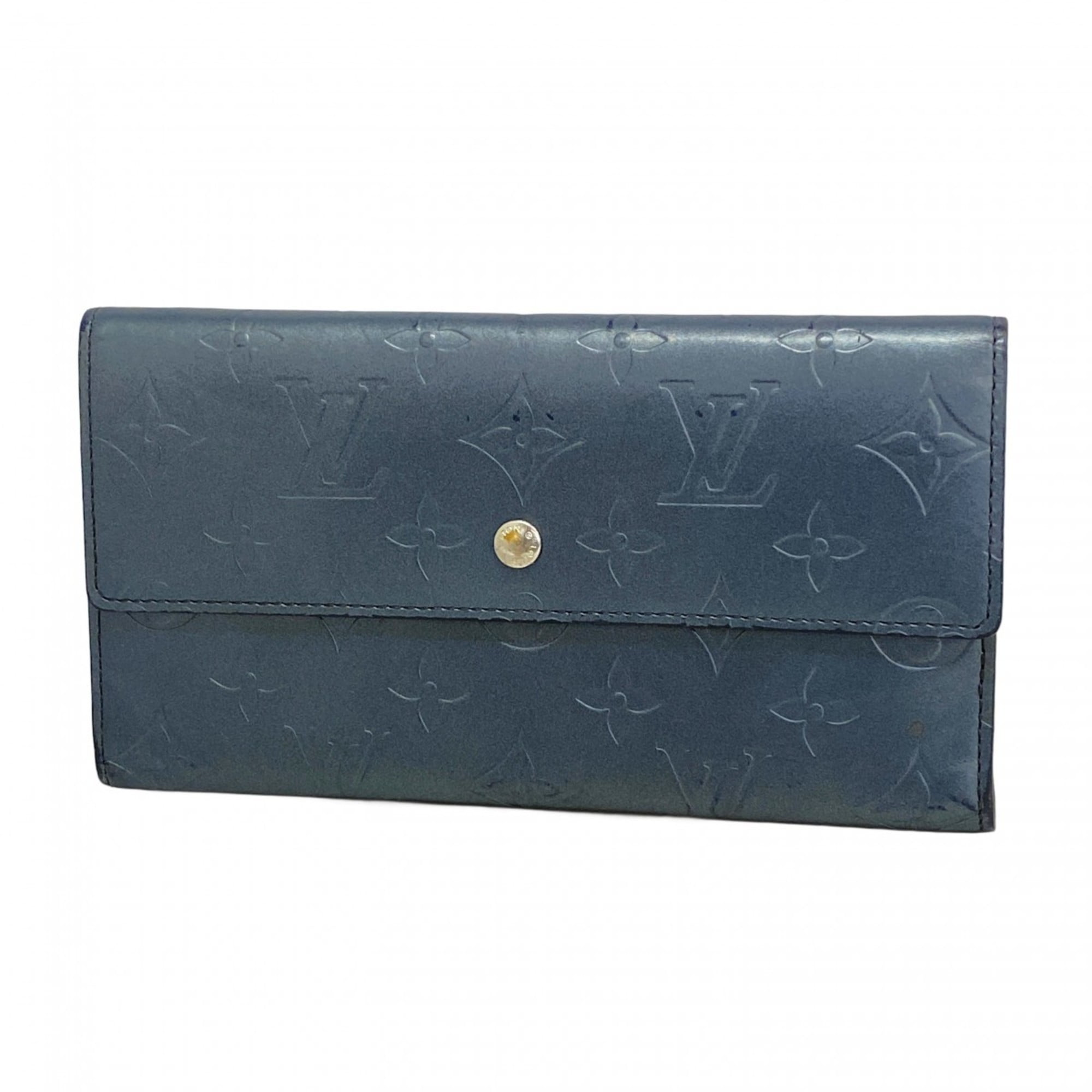 Pre-Owned Louis Vuitton Tri-fold Long Wallet Monogram Matte Porte ...