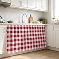 Farmhouse Buffalo Plaid Cabinet Curtains for Shelves, Red White ...