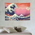 Chilfamy The Great Wave Tapestry Ocean Wave Wall Tapestry Cherry ...