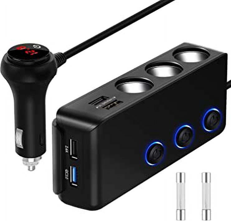 Adaptador para encendedor de cigarrillos 3.0, 180 W, 12 V/24 V CC, divisor de cargador para ...
