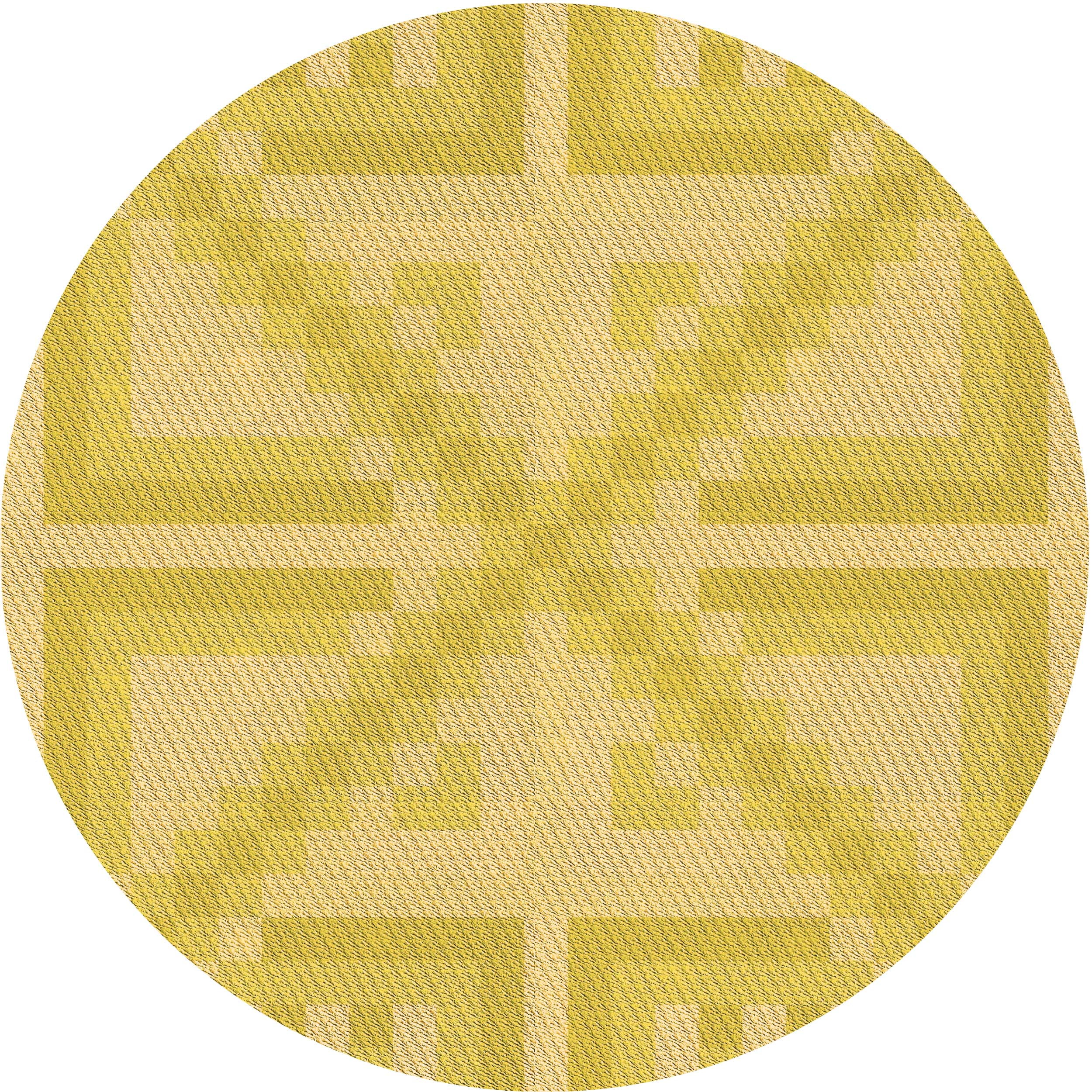 Ahgly Company Indoor Round Patterned Bold Yellow Area Rugs, 5' Round ...