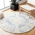 SAFAVIEH Micro-Loop Antonio Medallion Area Rug, Light Blue/Ivory, 5' x ...