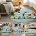 Colorful Birds Round Area Rug 6 FT, Non Slip Bedroom Rugs, Spring ...
