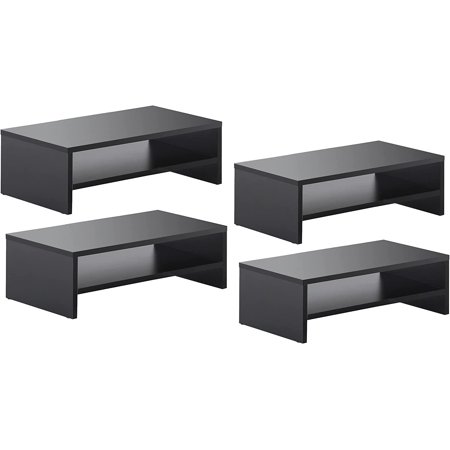 FITUEYES Monitor Stand - 2 Tiers 16.7 Inch Computer Monitor Riser, Wood ...