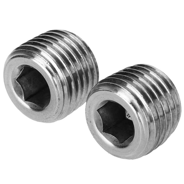 Pipe Plug Thread Fitting, Stainless Steel Hex Head Pipe Connector 2PCS ...