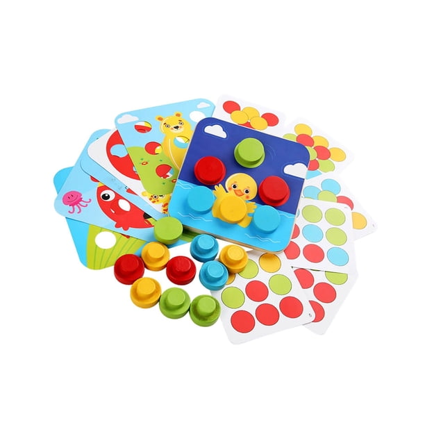 Color Matching Mushroom Peg Board Color Puzzle Game Set Recognition for ...