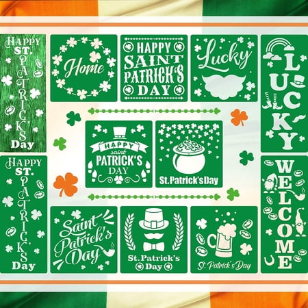 11 Pieces St Patrick's Day Painting Stencils Reusable Plastic Crafts ...