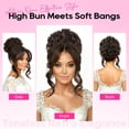 2-in-1 Messy Bun Hair Piece with Long Side Bangs - Quick Drawstring ...