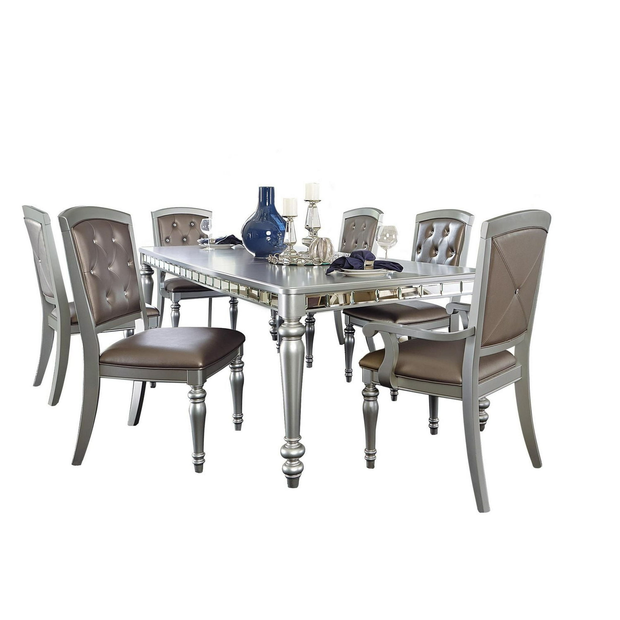 Click here for Topline Home Furnishings Sophisticated Silver 7pc... prices