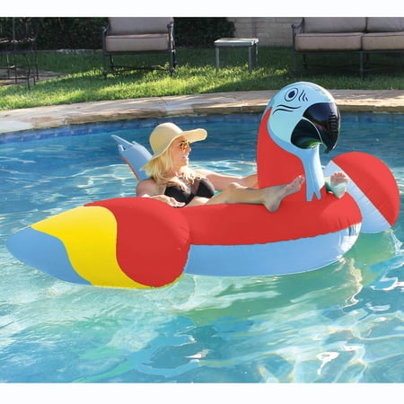 Margaritaville Swimming Pool Rideable Tropical Parrot Inflatable Float ...