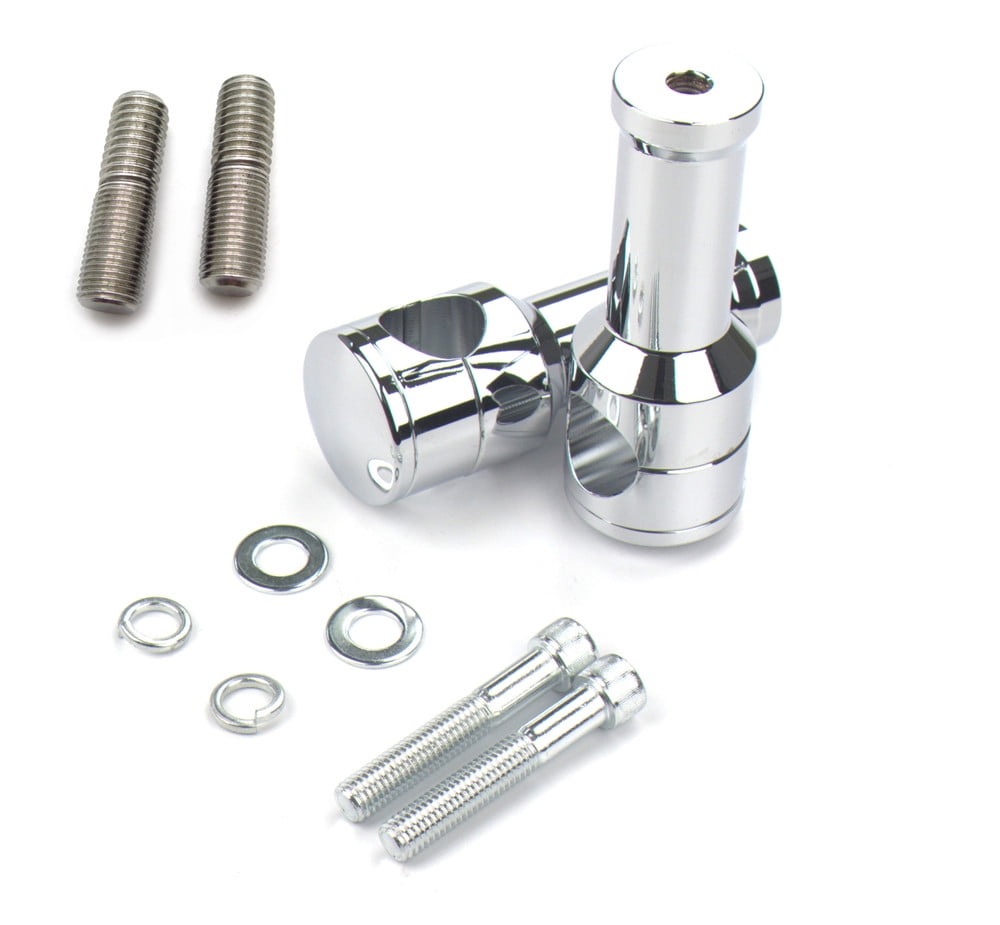 HTTMT- TGHD-HAD001+HBS012-I-CD- Chrome 4" Rise 1 1/4" Mount Handlebar ...