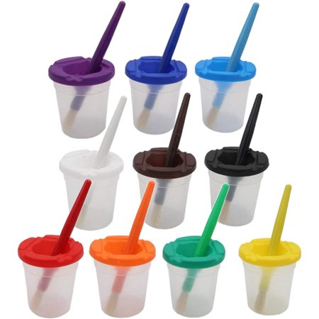 10 Pack No Spill Paint Cups with Lids, No Spill Paint Cups Set, Spill ...