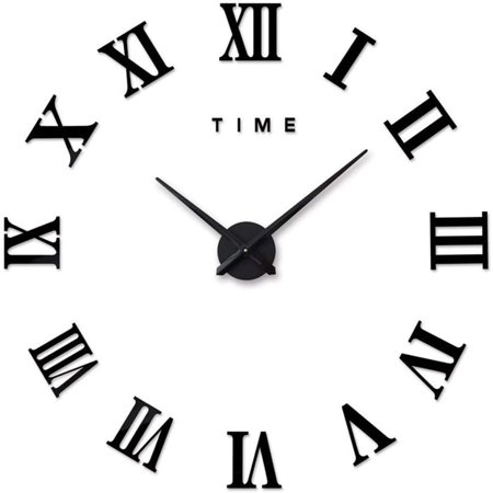 Wall Clocks DIY Classic Roman Numerals Wall Clock Modern Clock Watch 3D ...