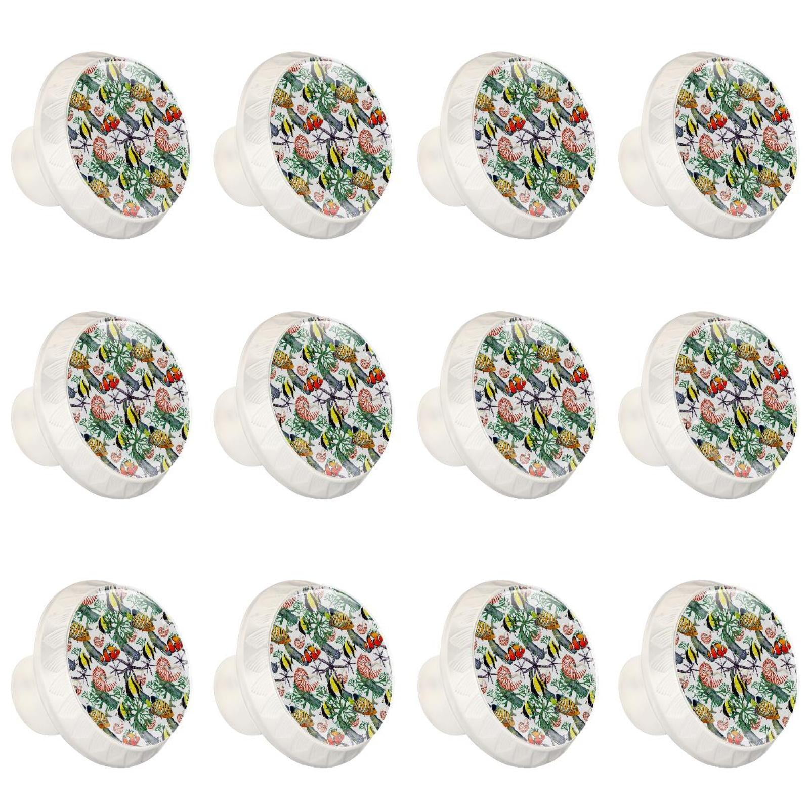 12 Pcs Watercolor Tropical Fish Knobs for Kitchen Cabinet Cupboard ...