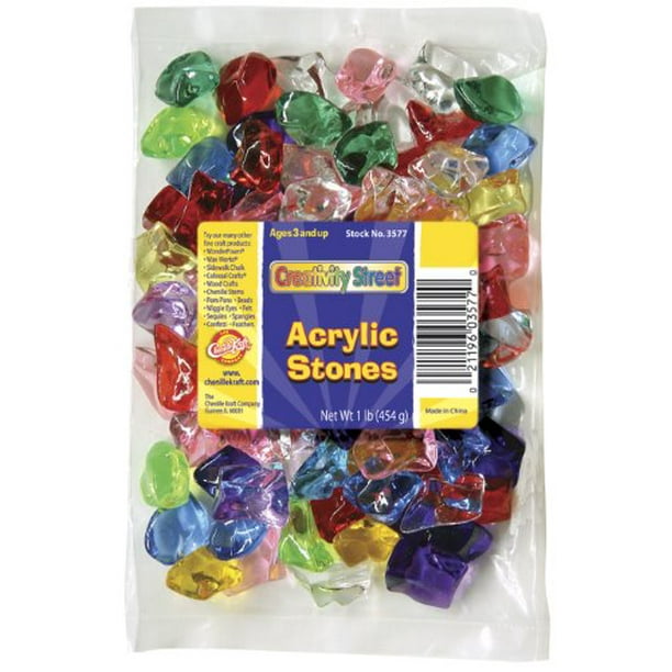Chenille Kraft Assorted Shape Acrylic Stones, 1", Assorted Colors, 1 ...
