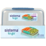 Sistema 1.4 Cup Small Split To Go Food Storage Container, Blue ...