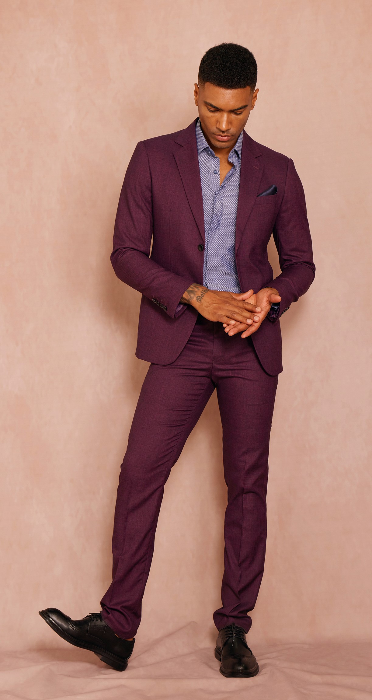 Mens Safari Suit Mandarin Collar Less Style Fashion Suit - Walmart.com