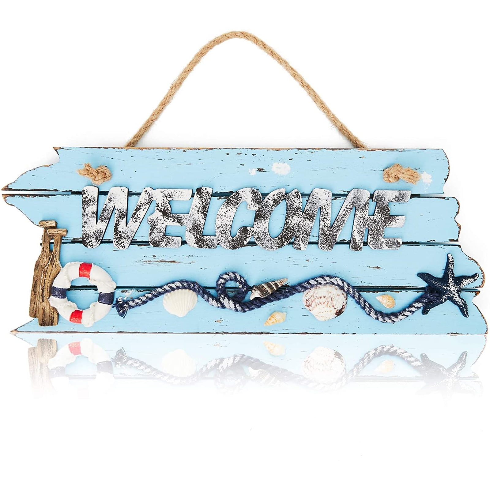 Coastal Living Beach Porch Hanging Sign Decor 15 7/8 Distressed Wood ...