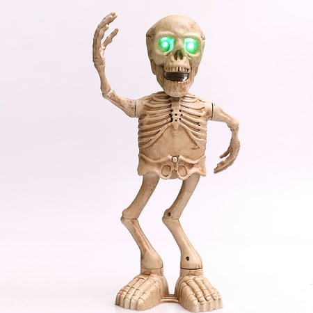 Mikilon Halloween Dancing Skeleton Animated Skull Prop Singing with LED ...