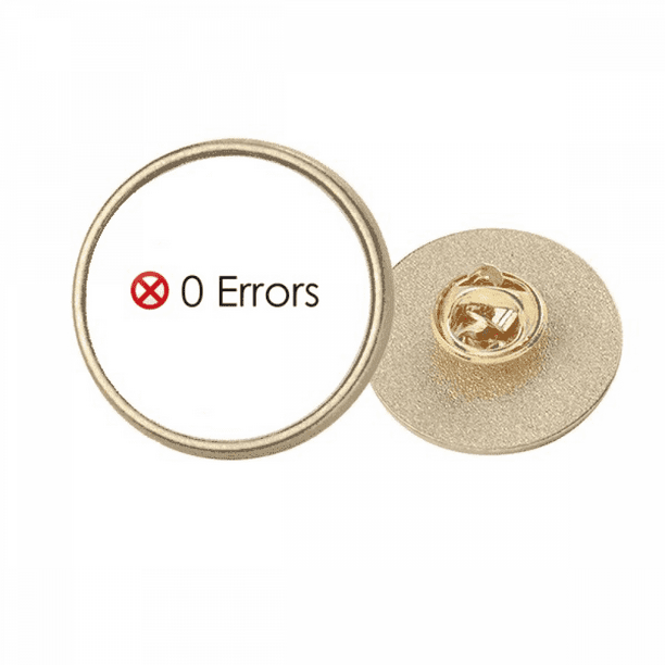Programmer Program Interface No Errors Round Metal Golden Pin Brooch ...