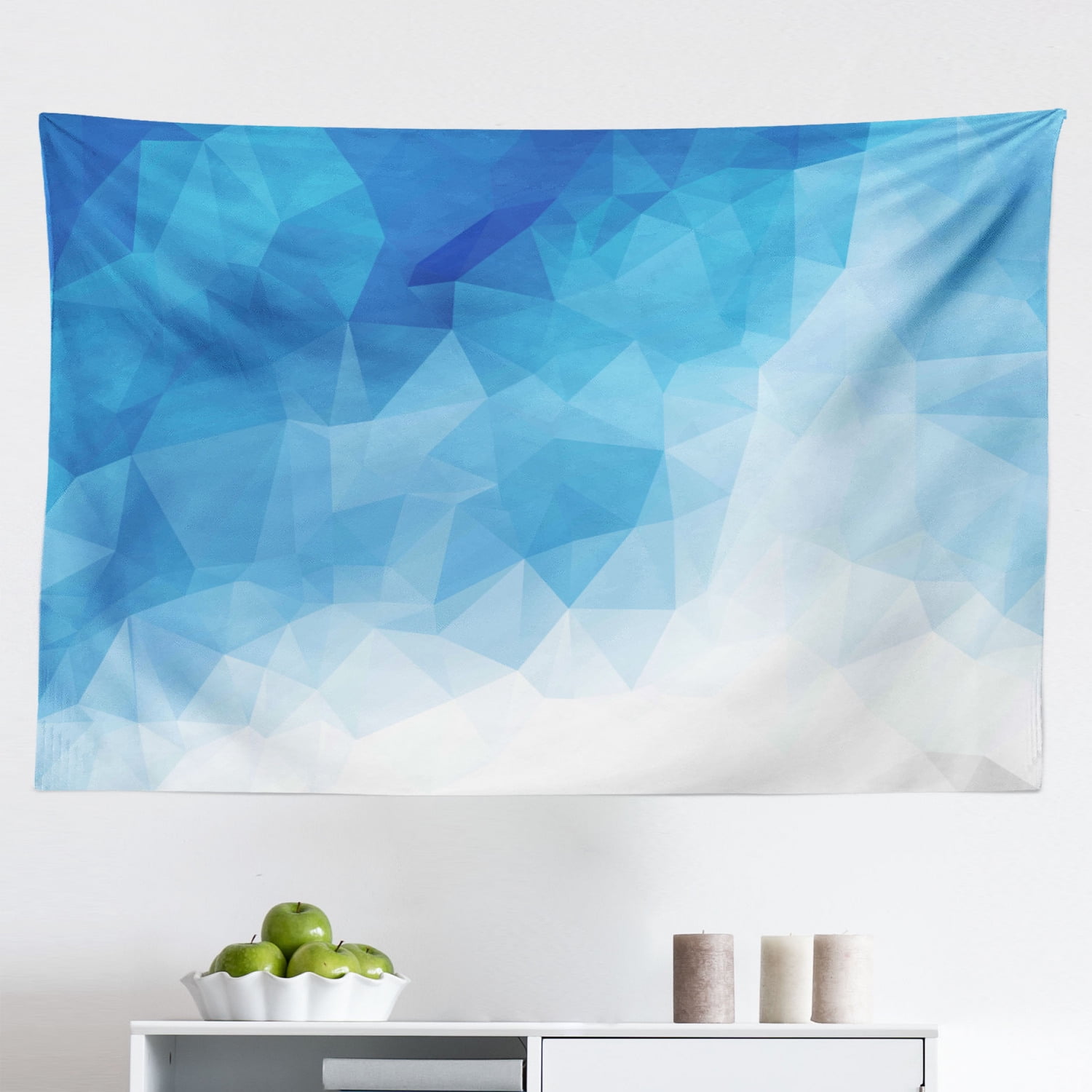 Pale Blue Tapestry, Soft Pastel Tone Sky and Clouds Fantasy High ...