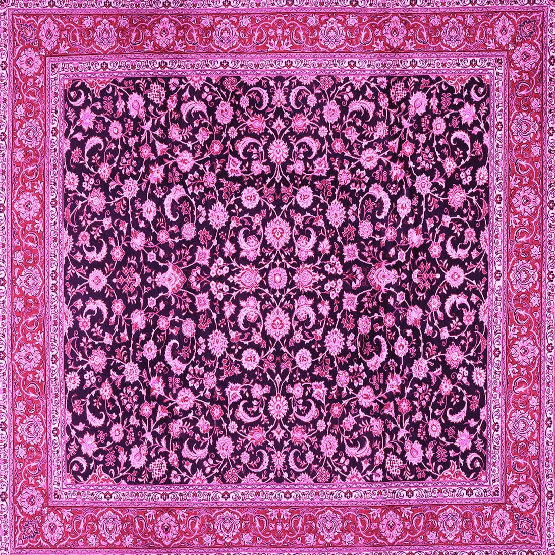 Ahgly Company Indoor Square Persian Pink Traditional Area Rugs, 6 ...