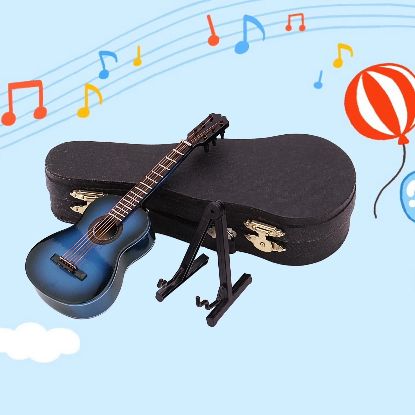 Modelo de Guitarra con Soporte Y Estuche 1/12 Instrumento Musical para ...